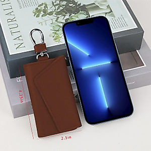 Tanmivvy Key Case Leather Key Holder Keychain Key Pouch Waist Hanging Key Protector, Key Organizer, With 6 Key Fob Hooks and A Removable Key Ring, Suitable for Men and Women (Coffee)