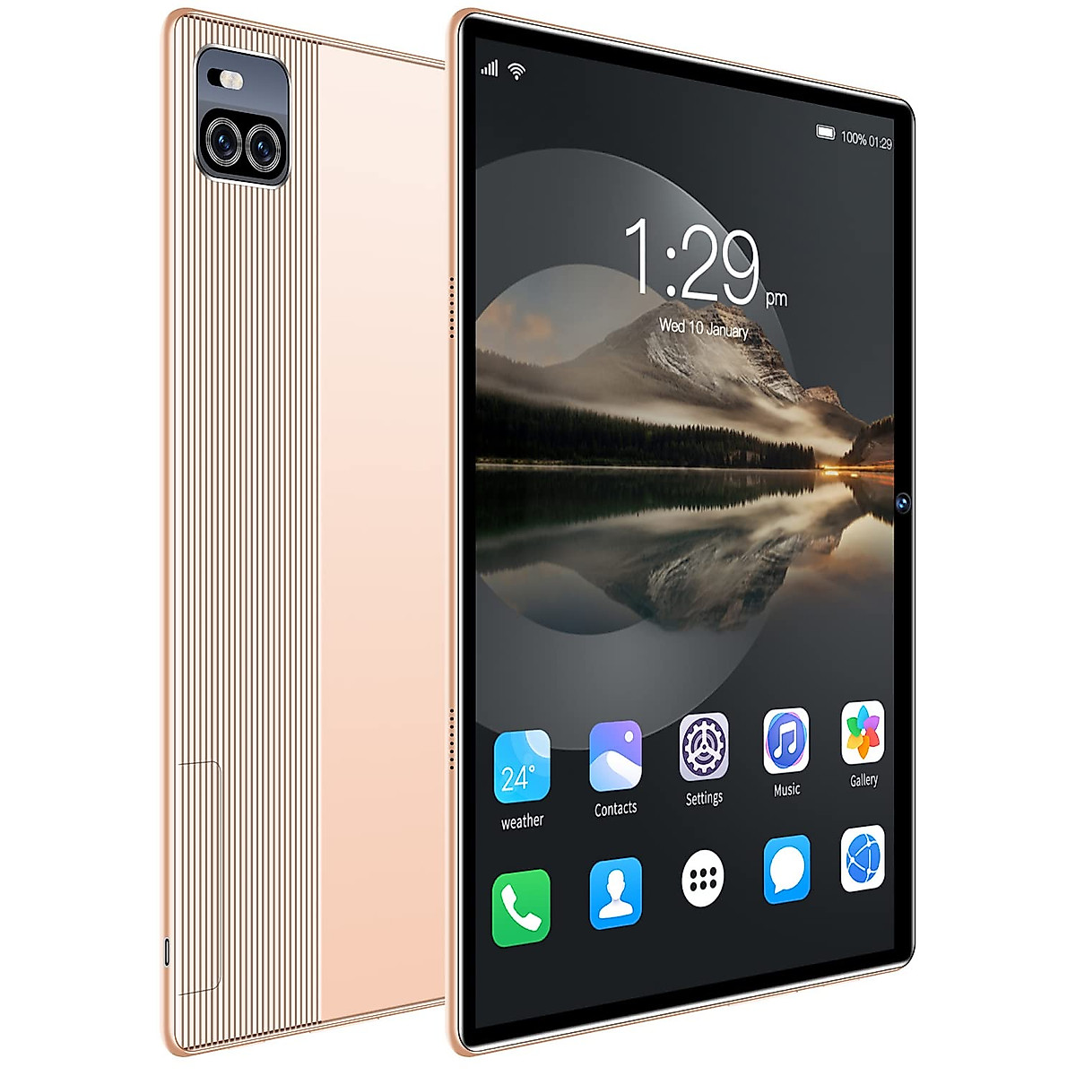 10.1 inch X101 Tablet, 2+16G Full Screen Tablets with Dual SIM Card Slots, Android 8, 1280x800 HD, WiFi, Bluetooth, GPS, 2MP/5MP Camera (Gold)