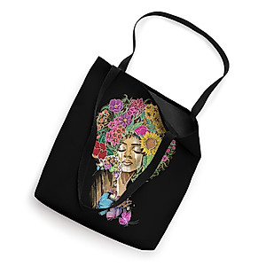 Afro Women Flowers Butterfly Latina African American Melanin Tote Bag