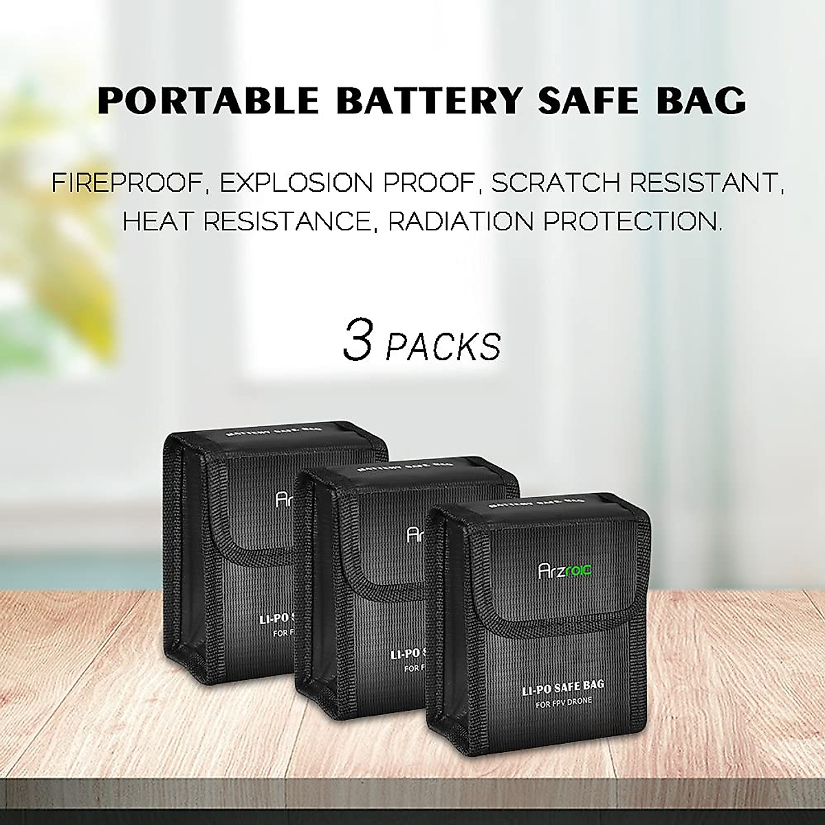 Arzroic Battery Safe Bag Fireproof Case for DJI FPV Drone Accessories Battery Holder Protector