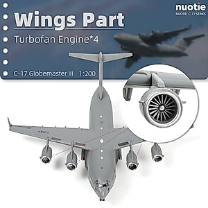 NUOTIE 1/200 C-17 GlobemasterⅢ Diecast Airplane Model Kits with Stand Harbor-Hickam AFB Transport Metal Airplane Model Pre-Build Military Aircraft (535th Airlift Squadron)