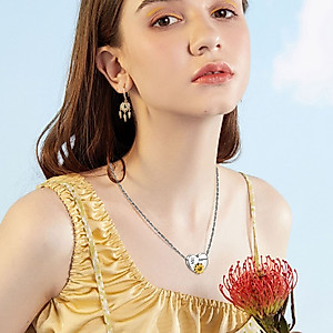 XIUDA Heart Ashes Necklace Urn Necklace with Sunflower You Are My Sunshine Cremation Necklace for Ashes Cremation Jewelry for Human Ashe Memorial Necklace with Flower