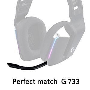 REEYEAR Mic Replacement Crystal Sound Noise Isolation Microphone Compatible with Logitech G733 Lightspeed Wireless Gaming Headset,3.5mm Jack Detachable 6 mm mic with Blue Voice Filters,White