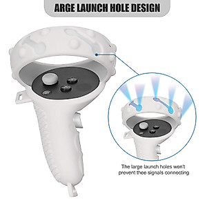 Esimen Touch Controller Grip Cover for Oculus Quest 2 Silicone Protective Ring Cover Custom Set Accessories Anti-Throw Handle Protective Sleeve with Adjustable Hand Strap-Easy to Install