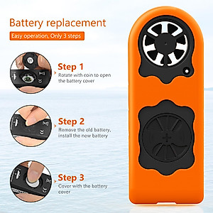 GOLDCHAMP Mini Anemometer Handheld, Digital Wind Speed Meter Anemometer Handheld Wind Gauges for Measuring Wind Speed Temperature and Wind Chill for Shooting Windsurfing Fishing Hunting