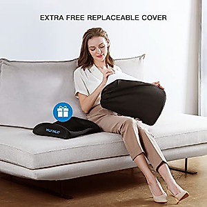 Foot Rest for Under Desk at Work, with 2 Optional Covers for Replacing, Double Layer Adjustable Foot Rest for Office, Home, Airplane, Travel, by HUANUO