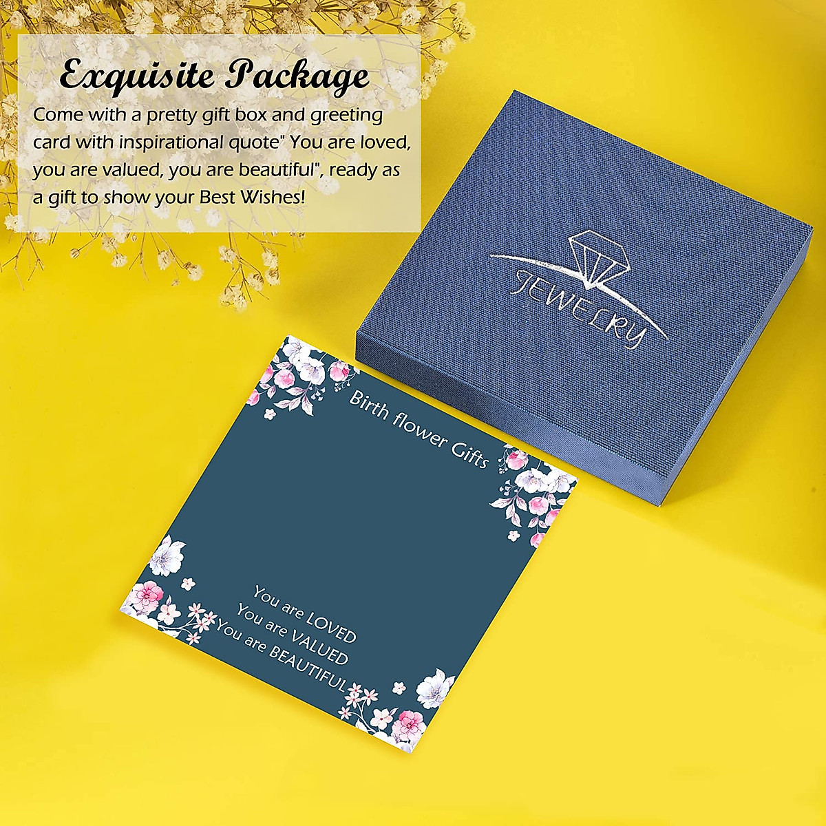 Nupdot March Birth Flower Bracelets, 14K Gold Plated Birth Month Daffodil Floral Birthstone Charm Bracelets Wildflower Jewelry Mar. Birthday Gifts for Women