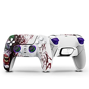 HEXGAMING ULTIMATE Wireless Controller Compatible with ps5-4 Back Buttons, Mouse-Click Triggers, Interchangeable Thumbsticks - Clown Hahaha