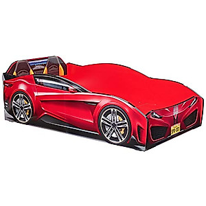 Cilek Spyder Race Car Toddler Bed Frame, Toddler, Red