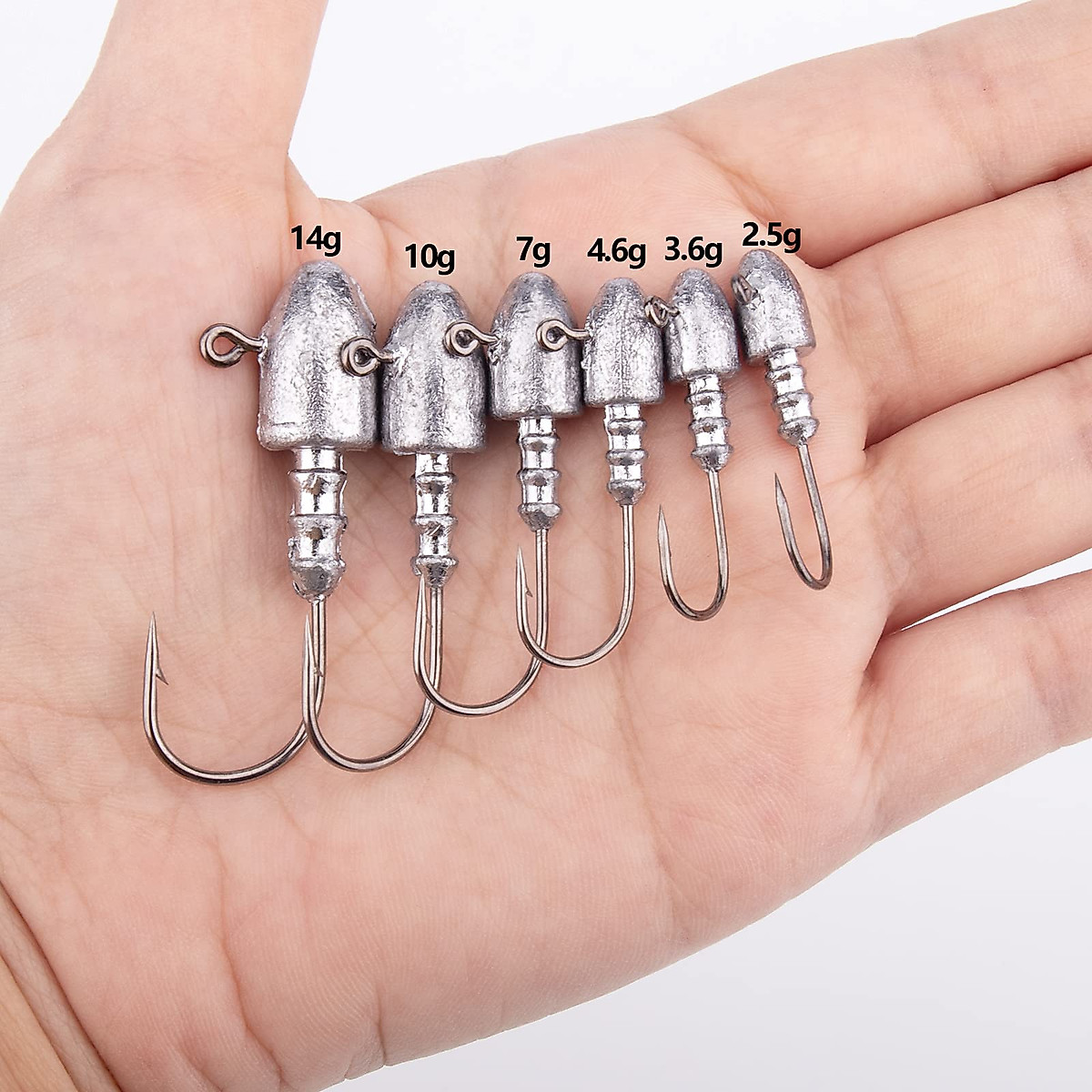 THKFISH Bullet Jig Heads for Bass Crappie Fishing Saltwater Freshwater Walleye Panfish Jigs Swimbait Jig Head Hooks for Bass Trout 1/4oz (7g) 20pcs