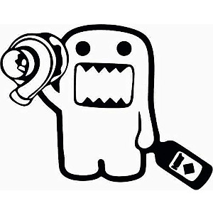 Domo Kun JDM Turbo NOS Decal Vinyl Sticker|Cars Trucks Vans Walls Laptop| Black |5.5 x 4.25 in|DUC073