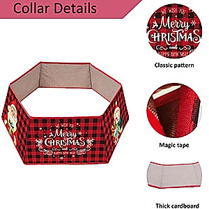 DmHirmg Christmas Tree Collar,Red and Black Christmas Tree Collar for Artificial Trees,Hexagonal Base Tree Skirt with 6 Different Patterns for Christmas Decorations Holiday Party