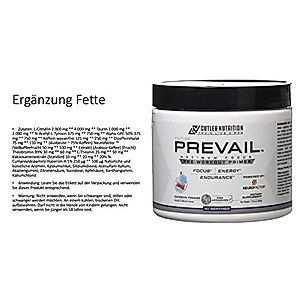 Prevail Pre Workout Powder with Nootropics: Pre Workout for Men and Women, Cutting Edge Energy and Focus Supplement with L Citrulline, Alpha GPC, L Tyrosine, Neurofactor | Rainbow Freeze, 40 SRV