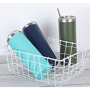 Wzaytia 8 Pack 20 Oz Skinny Tumblers Straight, Stainless Steel Skinny Tumbler Bulk, Individually Gift Boxed, Insulated Slim Thin Travel Tumbler Cup, Mixed Color