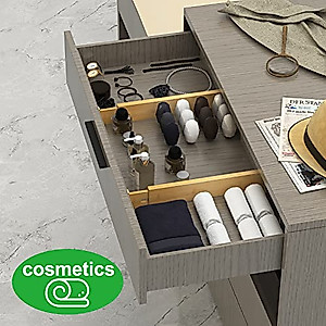 BMOSU 8 Pack Drawer Dividers kitchen Utensils Organizers Bamboo Drawers Divider Adjustable Expandable Drawer Divider Separators Spring (13-17IN