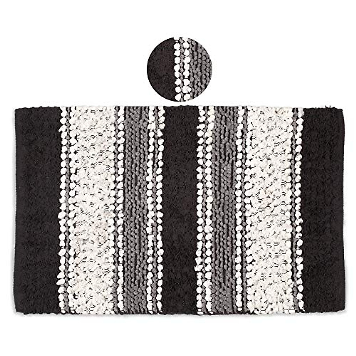 Chenille Bath Rugs Extra Soft and Absorbent, Bath Rugs for Tub Bathroom Shower Mat,Machine-Washable Durable Thick Area Rugs 20" x 32" Charcoal,Unique For Bedroom, Living Room, Kitchen,Nursery and more