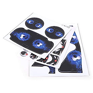 Mxzzand Durable, VR Glasses Protective Sticker, Stickers and Wiping Cloth, Ultra‑Thin, Scrapesproof, VR Headset Stickers, Wearproof,for Oculus Quest 2(Blue Flame Football)