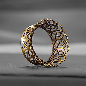 ERKUOO 2PCS Hollow Pattern Ear Gauges Double Flared Ear Tunnel Plug Piercing Expander Flesh Earring Stretcher Lobe Piercing Jewelry 0g(8mm)