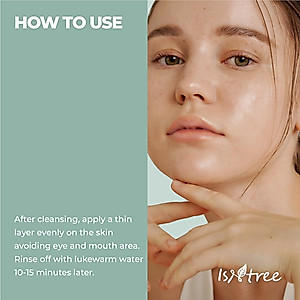 IsNtree Mugwort Calming Clay Mask 100ml, 3.38 fl.oz | Sebum Control | Pore Tightening | Exfoliates Rough Skin | Blackhead Care | Wash-Off Mask | Korean Skincare