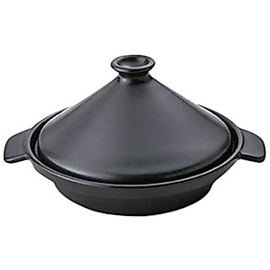 Set of 10, Tajin Pot, Shabu-Shabu, Black Tagine Pot, No. 7, 10.2 x 8.4 x 5.1 inches (26 x 21.3 x 13 cm), Body 2.0 inches (5 cm), Direct Fire, Restaurant, Ryokan, Japanese Tableware, Restaurant, Commercial Use, Tableware, Tableware