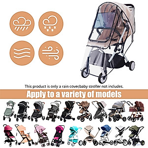 Bemece Stroller Rain Cover, Universal Stroller Accessory, Baby Travel Weather Shield for Summer, Windproof Waterproof, Protect from Dust Snow - Double Protection