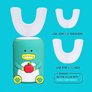 Azanxo Kids U Shape Whole Mouth Toothbrush Heads, Soft Tooth Brush Head for Sonic Ultrasonic Automatic Electric Toothbrush U Shaped (S for Aged 2~6)