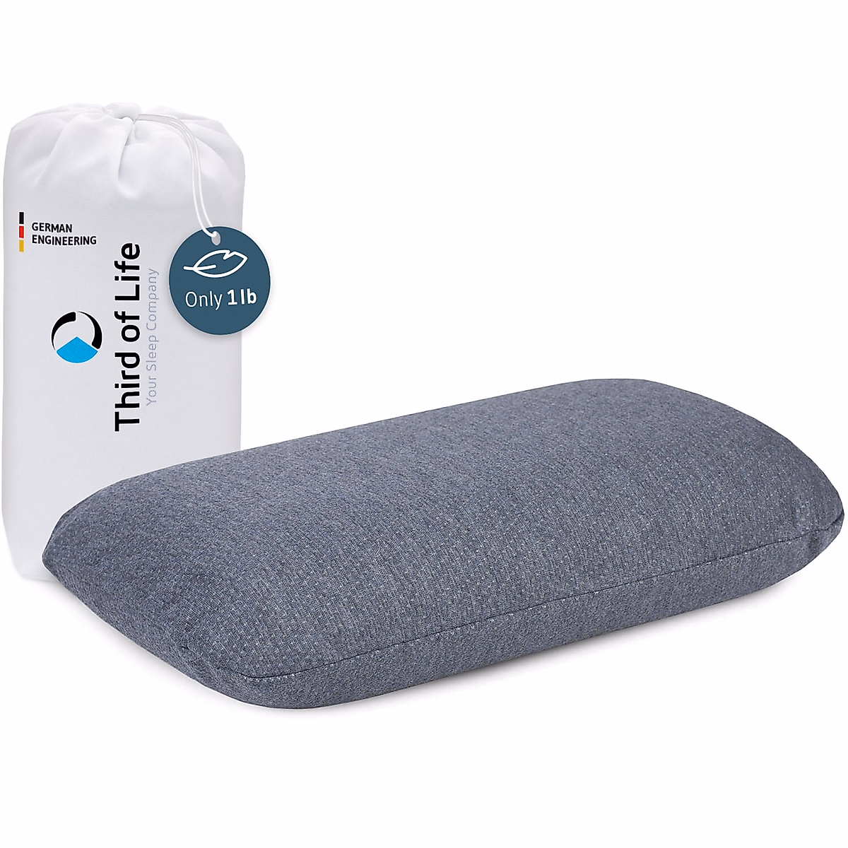 Travel Pillow VOLAR QuickDry | Memory Foam Neck Pillow | Quick Drying & Thermoregulating | Includes travel bag | Ergonomic Pillow For Sleeping on Airplane, Hotel, Camping, Couch - Designed in Germany