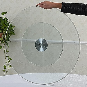 BBAUER Lazy Susan Dining Table, with Silent Bearings, Rotating Serving Plate Suitable for Birthday Parties Family Dinners and Banquets