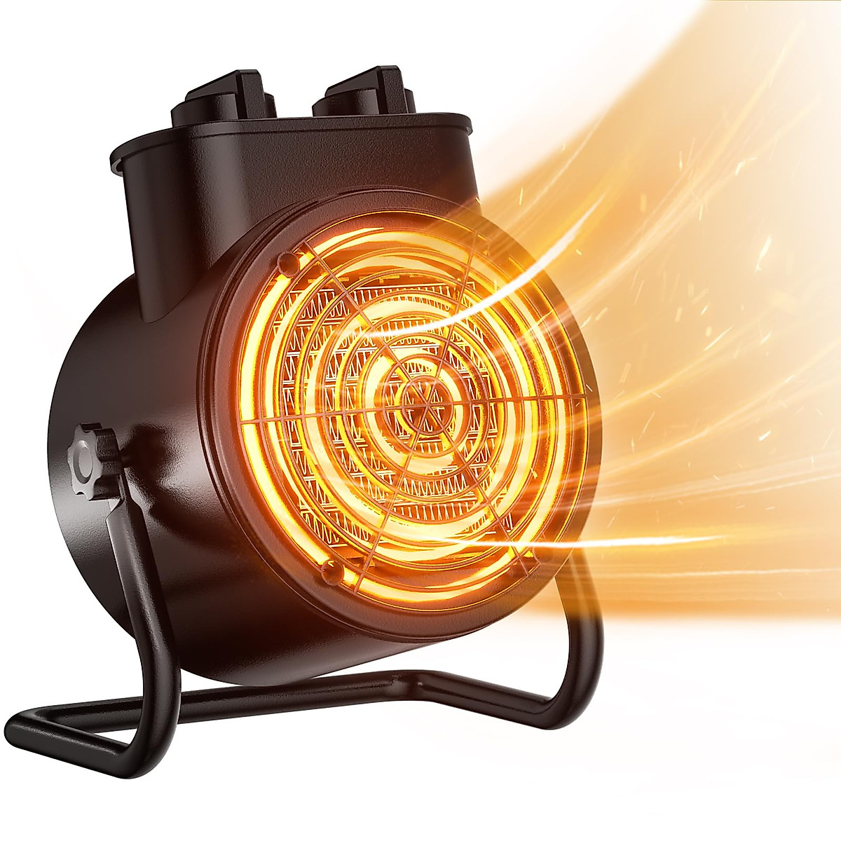 Zynkez Portable Small Space Heater, 1500W/750W PTC Ceramic Mini Desk Heater with Overheat Protect, Electric Heater with 90°Tilt for Indoor, Garage, Greenhouse, Basement, Office