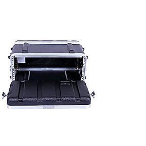 Crossrock Stackable 4U Rack Case, Strong Molded with Heavy Duty Hardware, Shallow 9.5” Depth (CRA8604US)