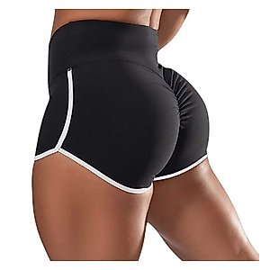 Women Spandex Capris Yoga Compression Leggings Women Shorts Bike Workout Slip Shorts Pants Black