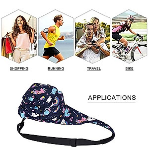 Abberry Unisex Sling Bag Small Crossbody Shoulder Backpack Outdoor Casual Back Pack for Adult(Unicorn)