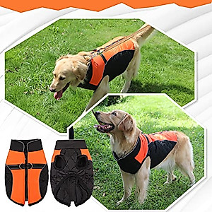 Dog Winter Vest, Windproof Doggy Warm Jacket Padded Puppy Jacket Harness Pet Apparel Cold Weather Coat for Small Medium Large Dogs(S)