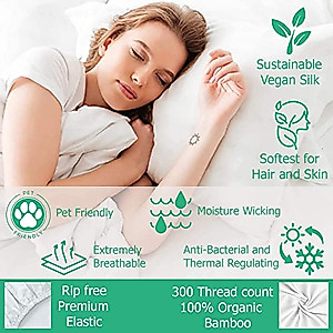 LINENWALAS 100% Organic Bamboo Silk Pillow Cases Standard Size, 2 Pack Soft, Breathable, Cooling Pillowcases Set Queen Size with Envelop Closure for Halloween (Burnt Orange, 20x30 Inches)