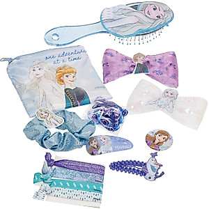 Disney Frozen - Townley Girl Hair Accessories Box|Gift Set for Kids Girls|Ages 3+ (13 Pcs) Including Hair Bow, Hair Brush, Hair Clips and More, for Parties, Sleepovers and Makeovers