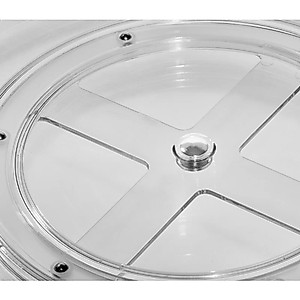iDesign The Sarah Tanno Collection 11" Lazy Susan Spinning Cosmetic Organizer, Clear/White