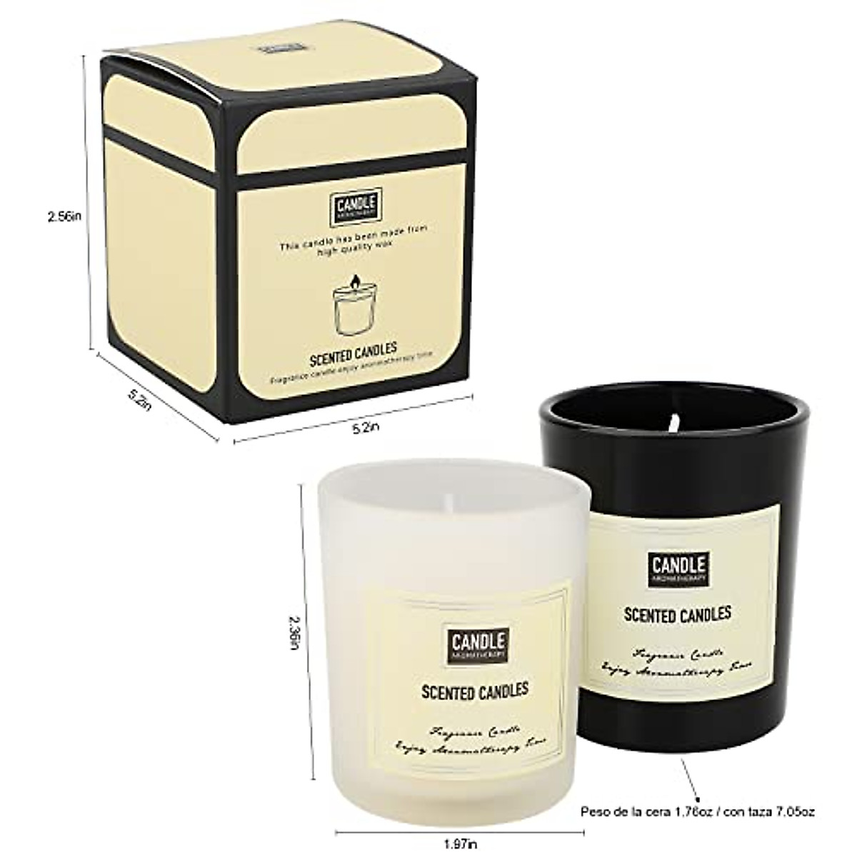 2 Pack Soy Candles for Home Scented Aromatherapy Candle Christmas Scented Candles Set for Men &Women Natural Long Lasting Jar Candles for Holiday Birthday Mother's Thanksgiving Day Valentine'sDay