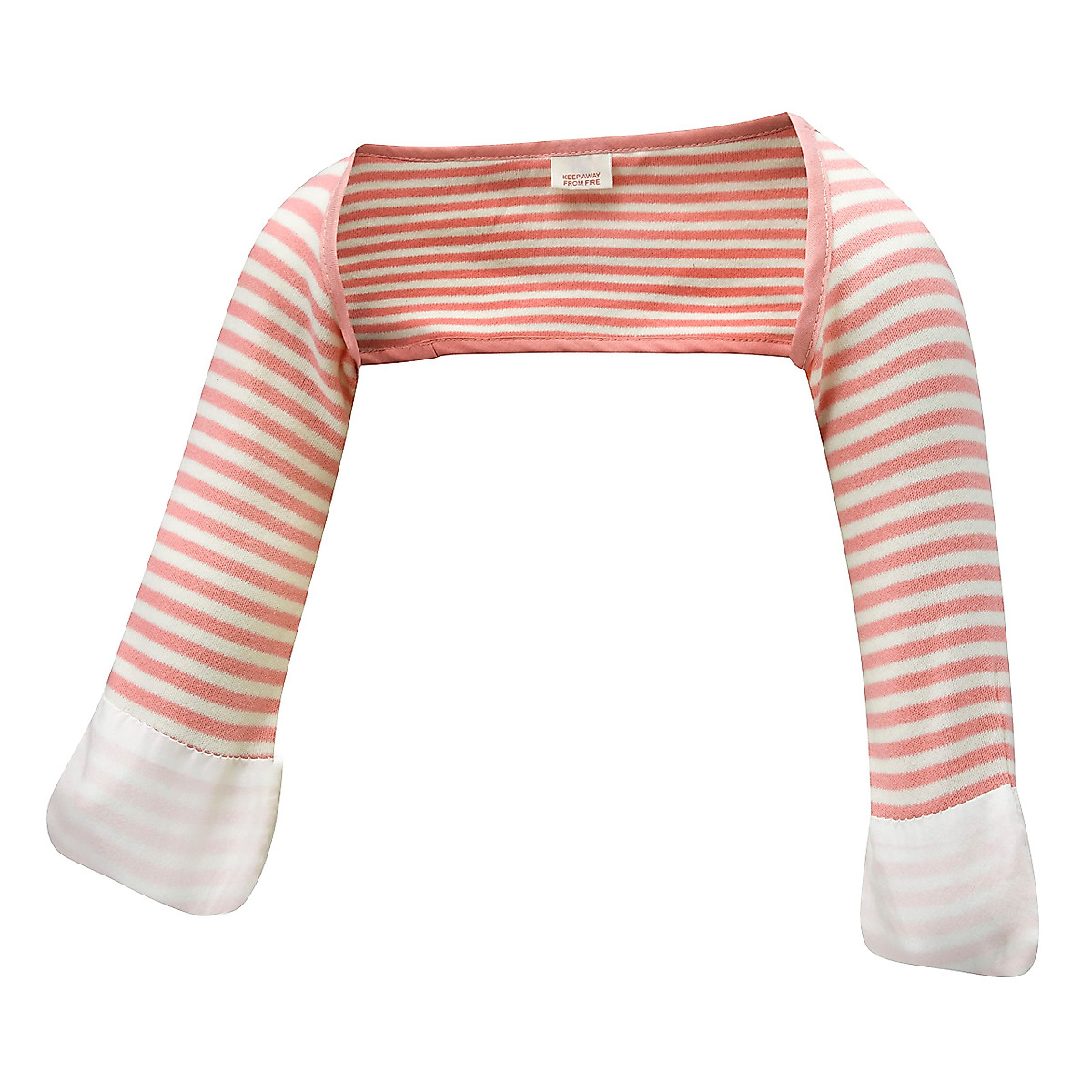 ScratchSleeves | Girls' Stay-On Scratch Mitts | Stripes | Pink and Cream | 21-24m