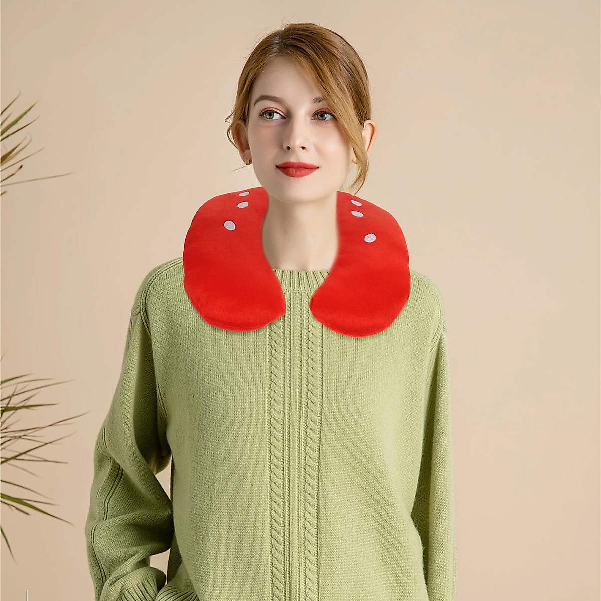 KALLORY Cartoon Office Pillow pp Cotton Travel Pillow Cervical Pillow nap Pillow Strawberry Cute Korean Version Soft to Sleep Travel u Shaped Pillow Neck pad Airplane Portable Neck Pillow