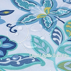 Lahome Paisley Flower Outdoor Tablecloth with Umbrella Hole - Water Resistant Spillproof Table Cover for Patio Table (Paisley, Zippered - 60" x 60" Square)