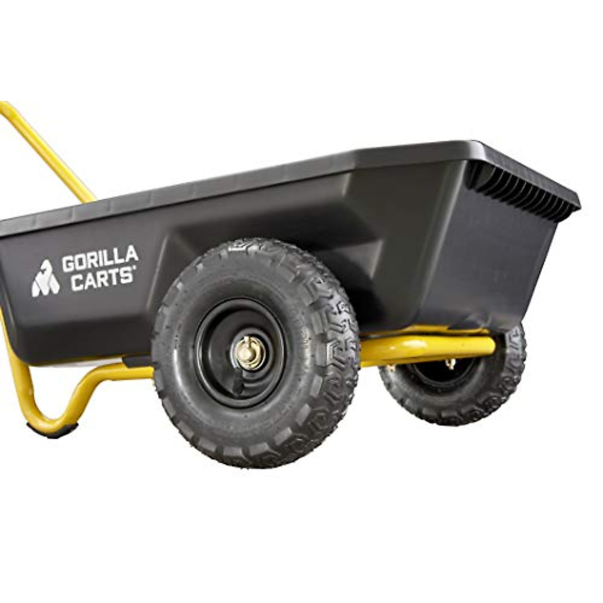 Gorilla Carts GCR-4 4 Cu. Ft, 300-pound Capacity, Poly Yard Cart, Black/Yellow