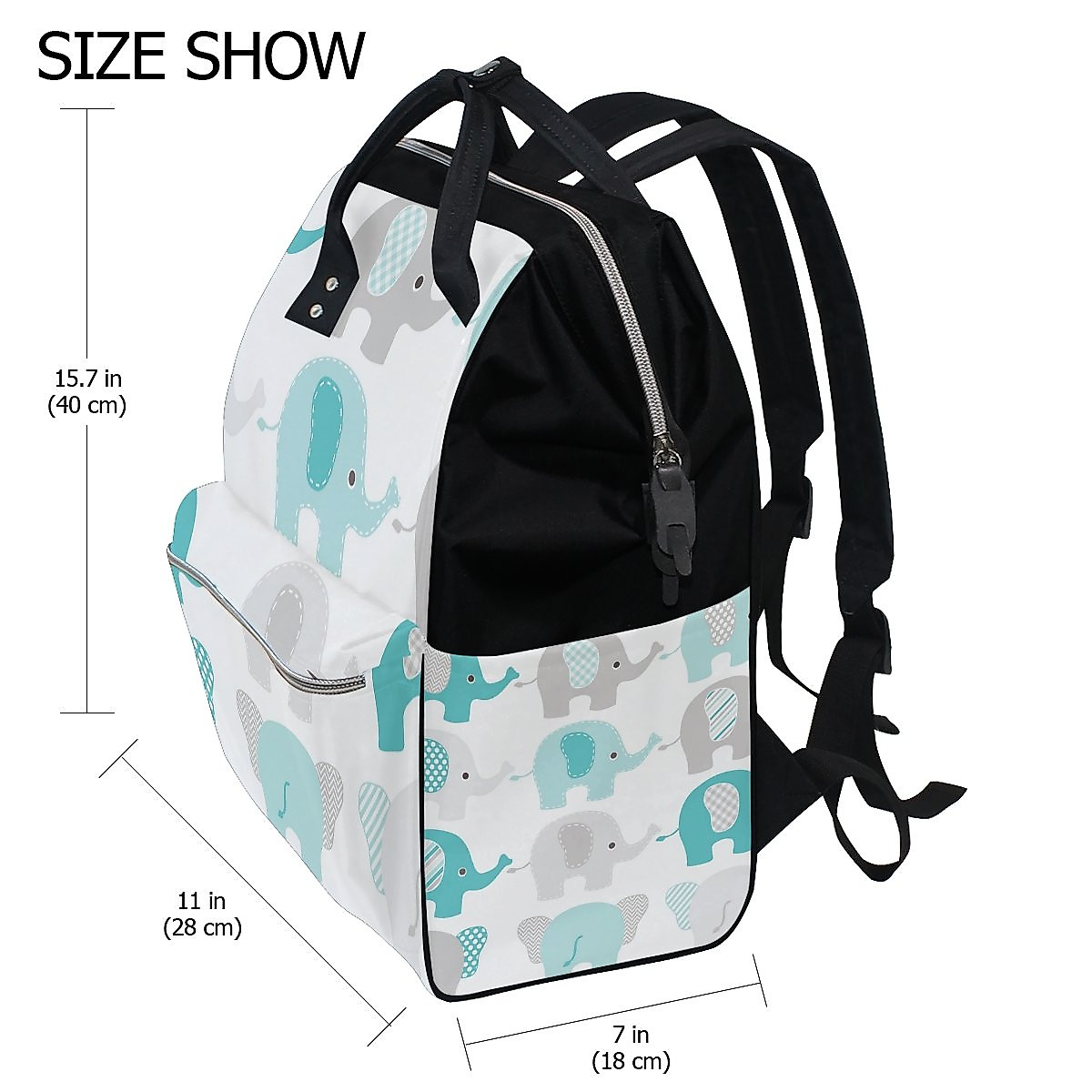 Top Carpenter Diaper Nappy Bag Travel Backpack Mommy Bag Elephants for Women Girls Men M, Ideal Gift for New Mommy