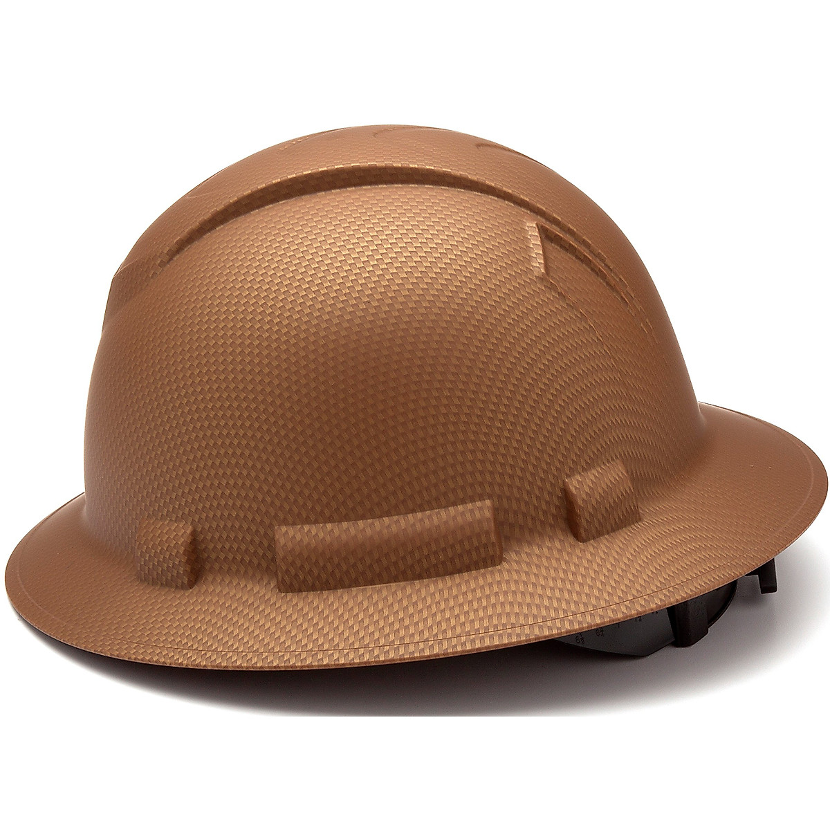 Pyramex Ridgeline Full Brim Hard Hat, 4-Point Ratchet Suspension, Copper Pattern