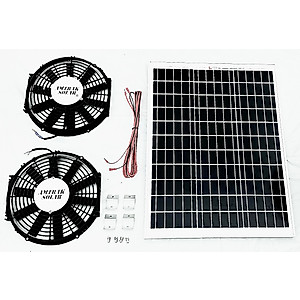 Amtrak Solar Powerful 100-Watt Solar Attic Fan Quietly Cools, Ventilate, Exhaust Your House, Garage, Greenhouse, Chicken Coop or RV Waterproof Plug & Play (Two Fans)