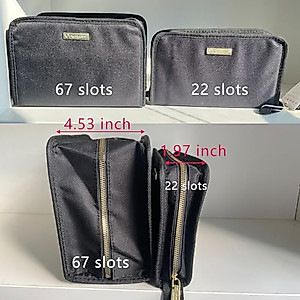 ROWNYEON Lipstick Organizer Case Lipstick Holder 67 Slots Portable Lipstick Bag Travel Makeup Bag Cosmetic Case Large Capacity Lipstick Carrying Case Makeup Artist Lip Gloss Storage Bag -Black