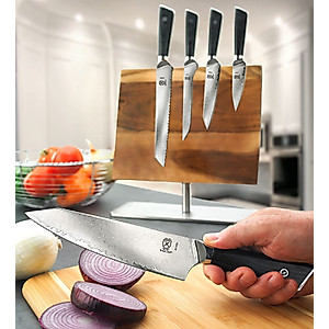 Mercer Culinary Premium Grade Super Steel 6-Piece Knife Set with Magnetic Stand, G10 Handles