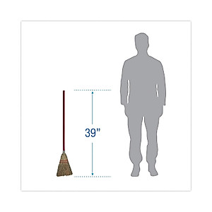 Boardwalk 951TCT Lobby/Toy Broom, Corn Fiber Bristles, 39-Inch Wood Handle, Red/Yellow, 12/Carton