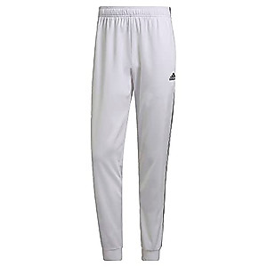 adidas Men's Essentials Warm-Up Slim Tapered 3-Stripes Tracksuit Bottoms, White/Black, 3X-Large