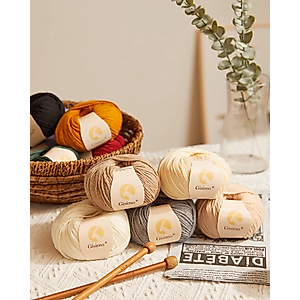 GISIMO 100% Merino Wool Yarn, 6-Ply Luxurious and Soft Yarn for Hand Knitting & Crocheting, 1.76 OZ/50g, 127 yds/116 meters (green, 1 ball)