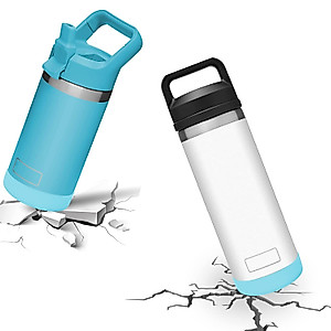 Silicone Boot Sleeve for YETI Rambler Jr 12 oz and Rambler 12 oz 18 oz, Safer Protection Accessories for Yeti Rambler Bottle, Reef Blue - BPA Free